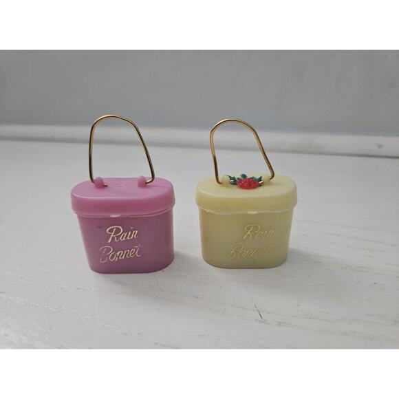 Simplex | Accessories | Vintage Rain Bonnet Mini Hat Box Pink Yellow ...